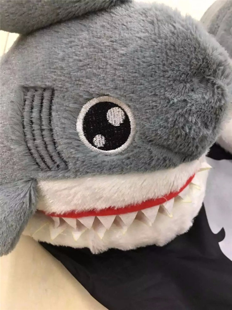 Kawaii Clothing Dental Teeth Shark Slippers Plush Gray Shoes Cute on Luulla